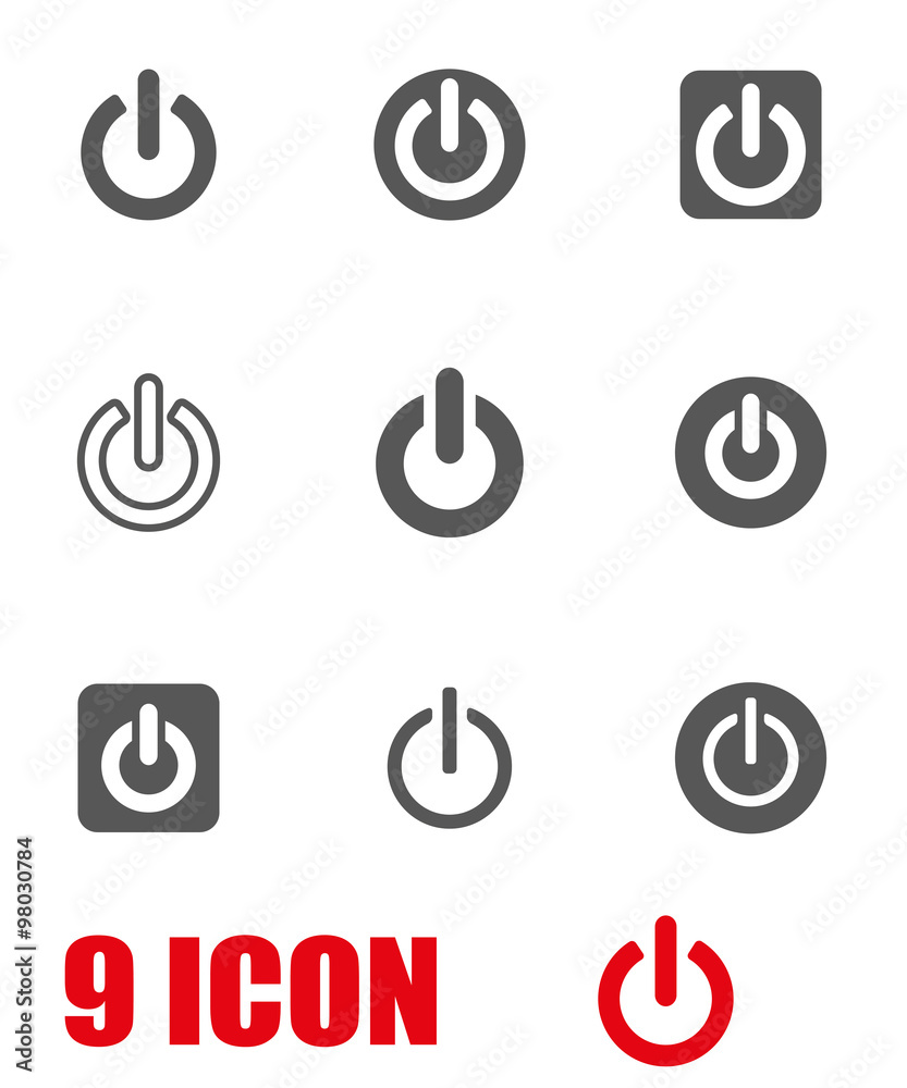 Vector black shut down icon set. Shut Down Icon Object, Shut Down Icon ...