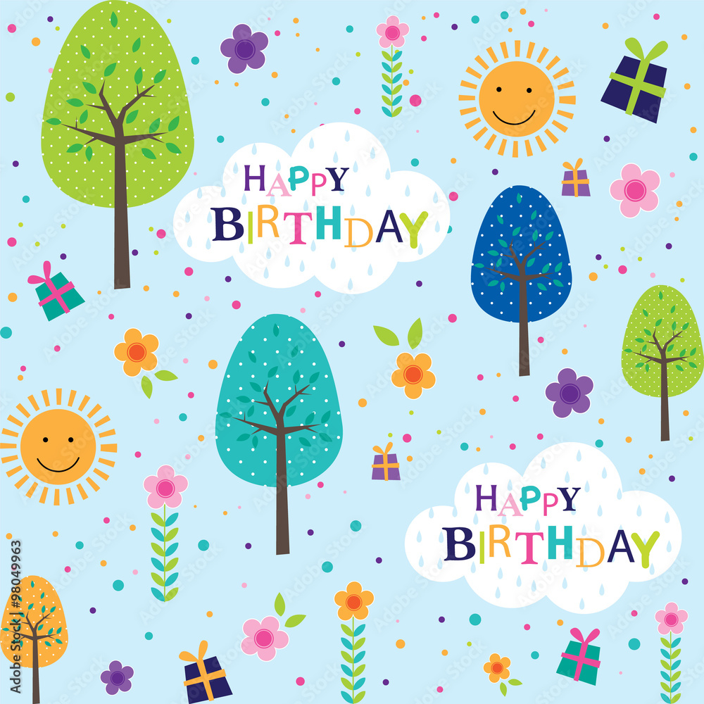 Seamless Birthday background design suitable for wrapping, wallpaper ...