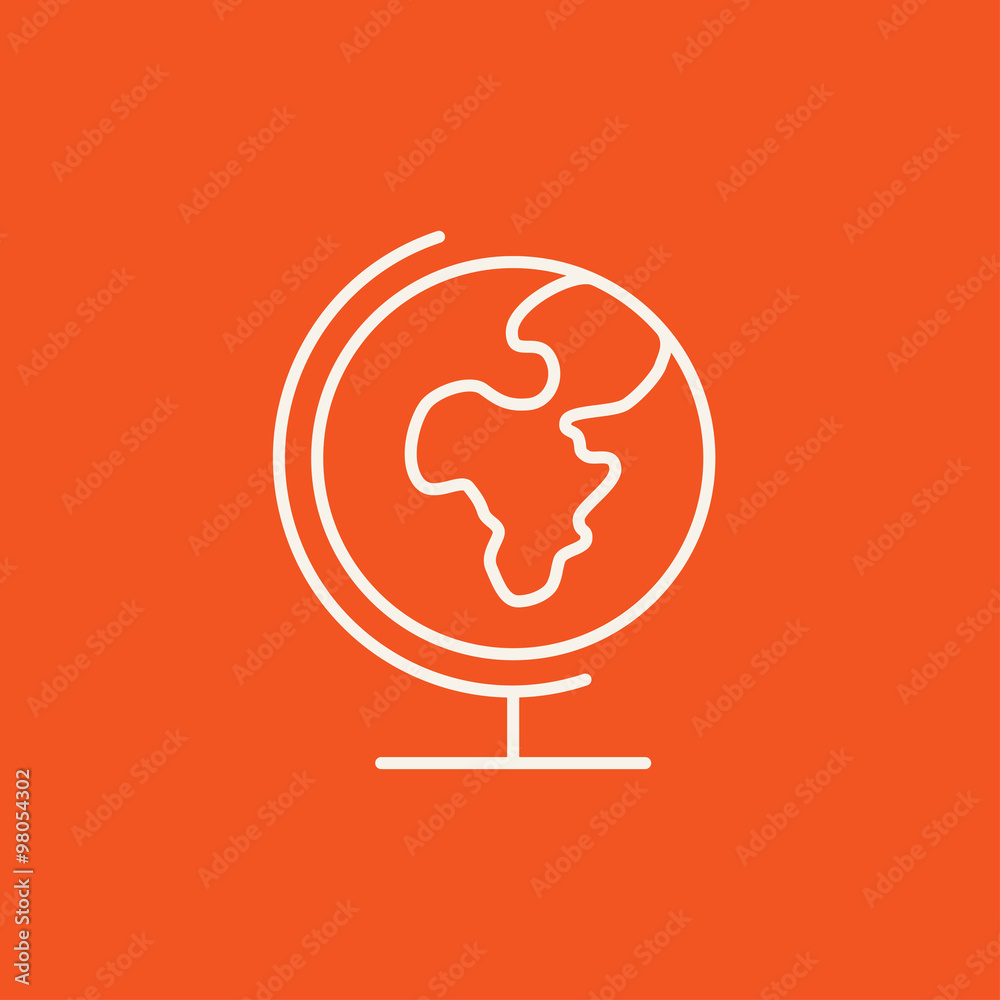 World globe on stand line icon. vector de Stock | Adobe Stock