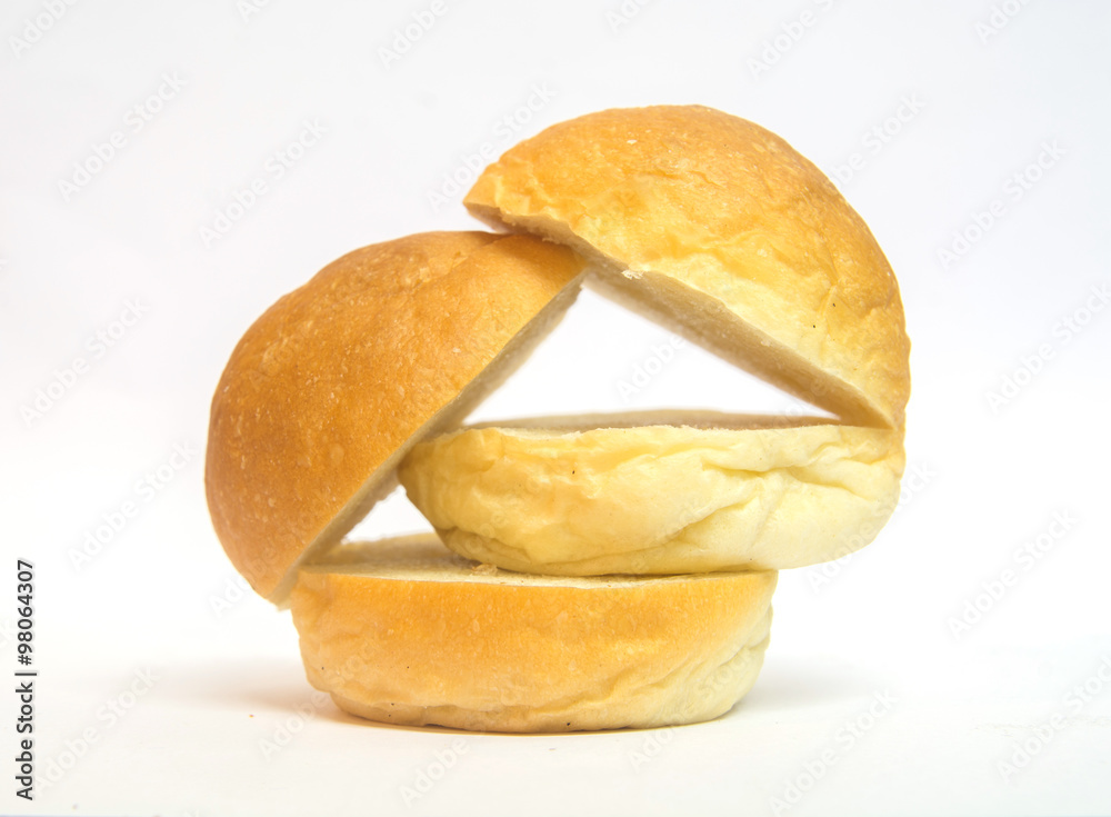 pac man bread isolated on white background Stock Photo | Adobe Stock