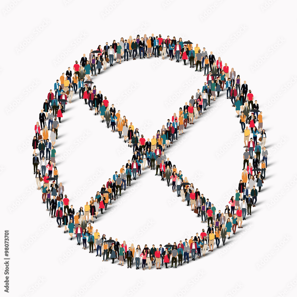people shape cross sign stop Stock Vector | Adobe Stock