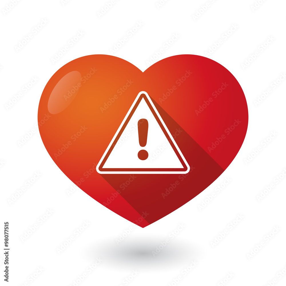 Vecteur Stock Isolated red heart with a warning signal | Adobe Stock