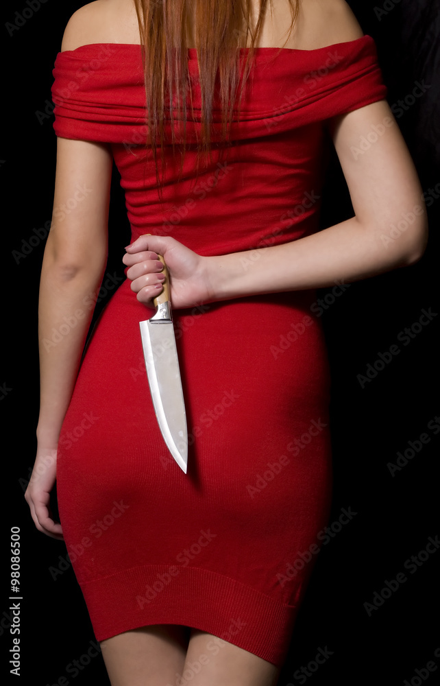 Girl With Knife Stock-Foto | Adobe Stock