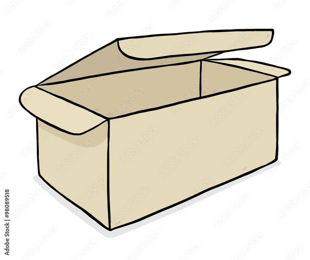 brown paper box / cartoon vector and illustration, hand drawn style ...