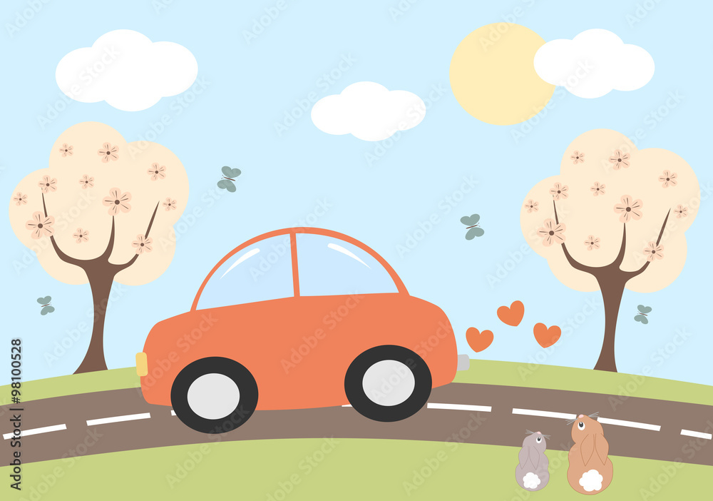 Swerving Car Cartoon