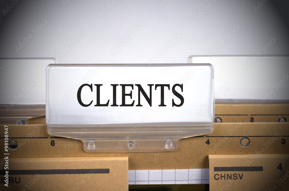 Clients Folder Register Index in the office with spotlight Stock Photo ...