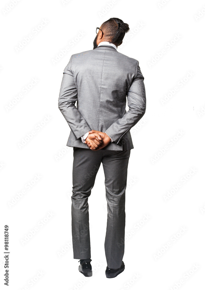full body business black man backward Stock Photo | Adobe Stock