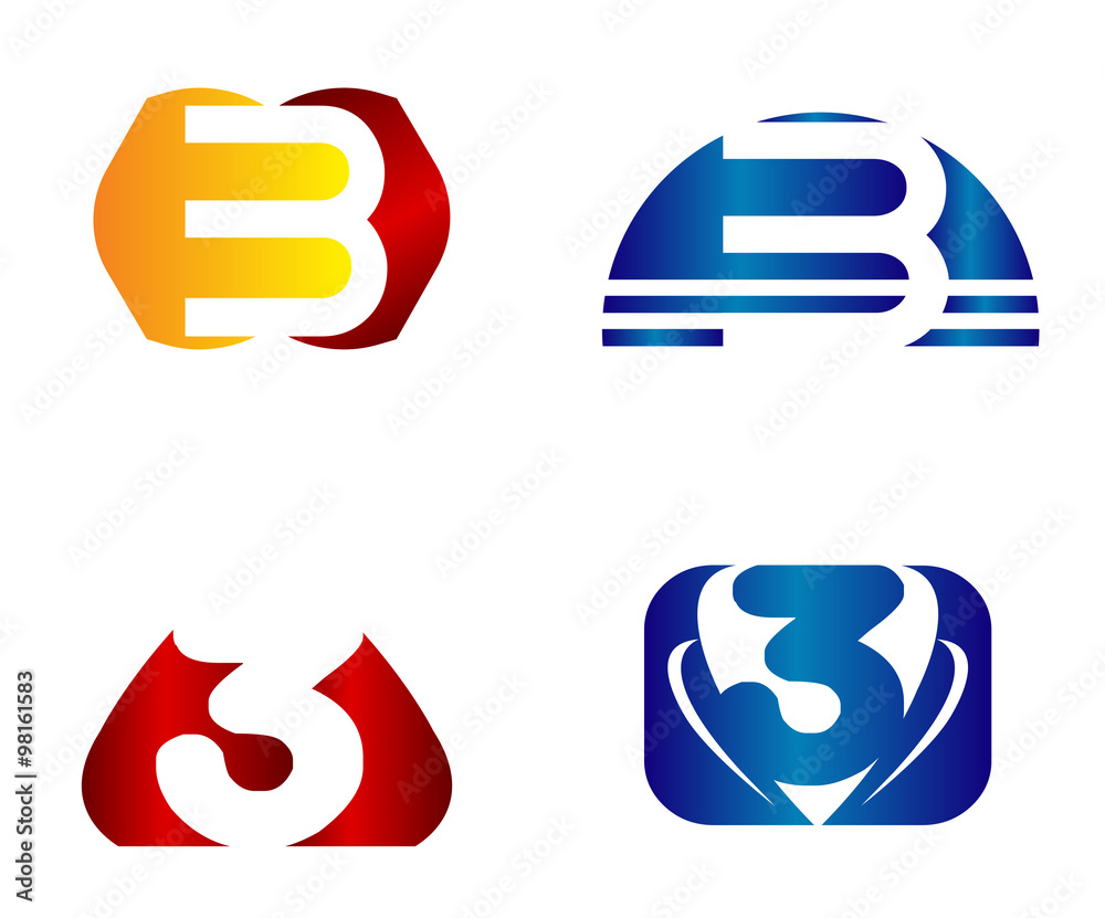 Logo number 3 vector design template Stock Vector | Adobe Stock