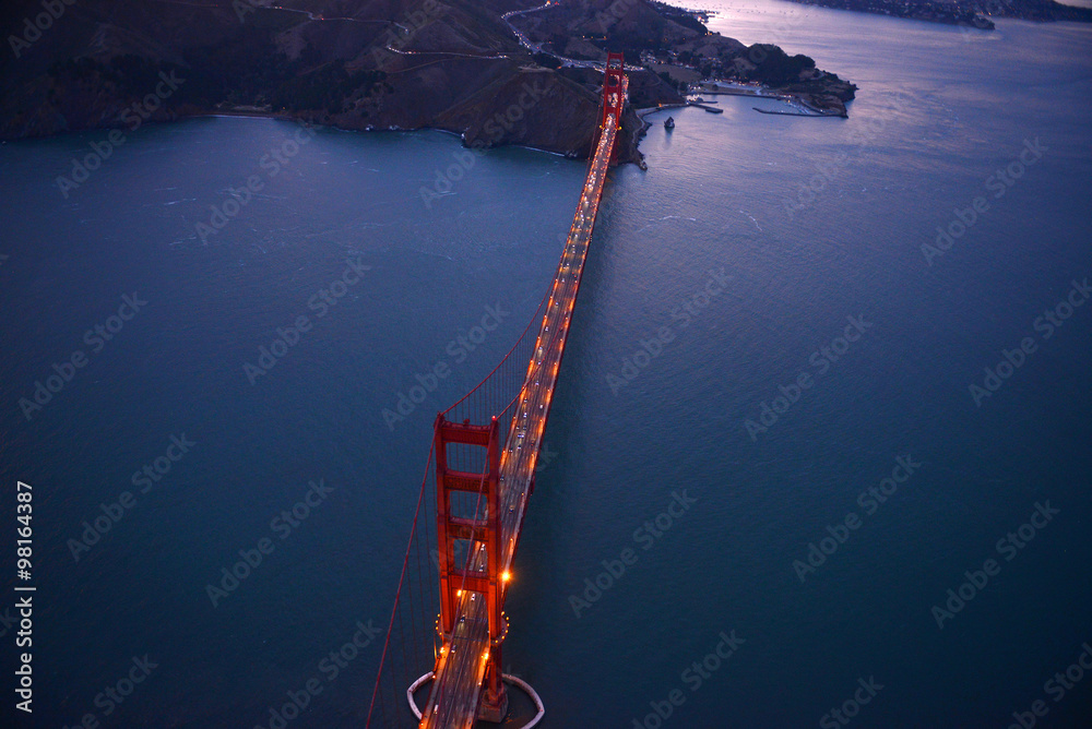 golden gate bridge aerial view Stock Photo | Adobe Stock