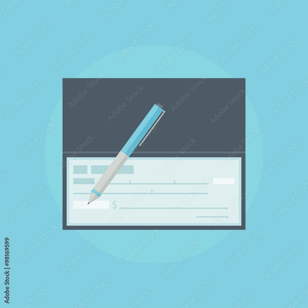 Cheque flat vector illustration Stock Vector | Adobe Stock