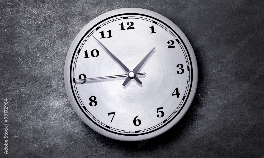 Time concept on cement wall Stock Illustration | Adobe Stock