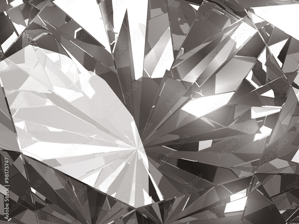 Realistic diamond texture close up with light reflection, 3D ...