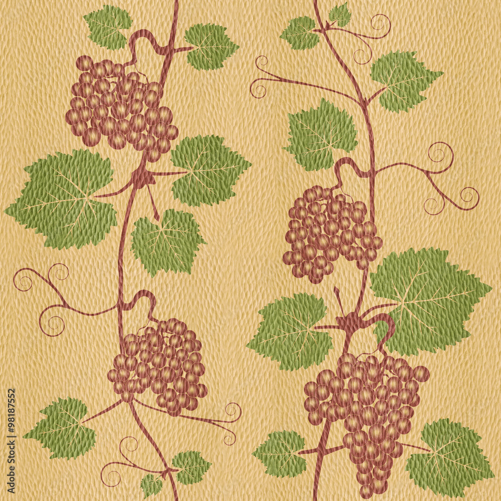 Grape wine background - seamless background - wall panel pattern ...