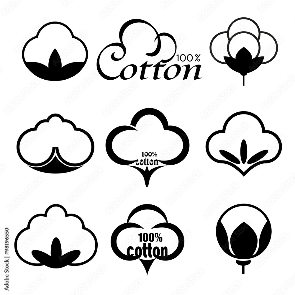 Set of icons for creating cotton trademark and brand Stock Vector ...