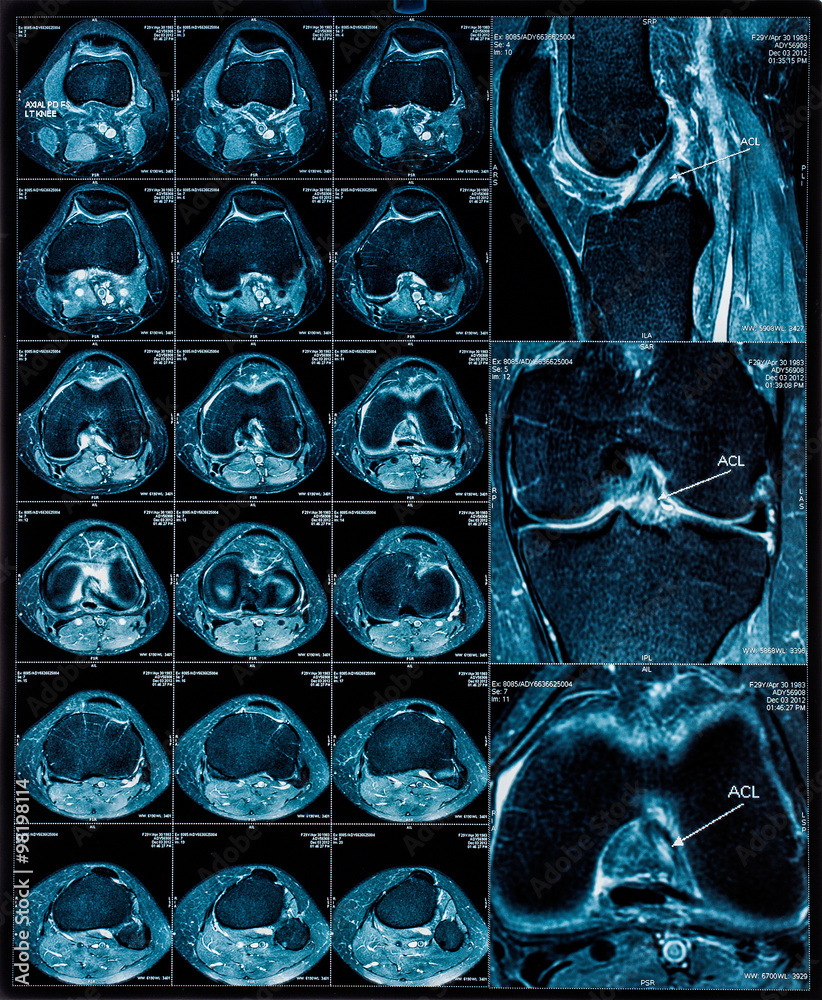 Magnetic resonance tomography (MRT) images of knee Stock Photo | Adobe ...