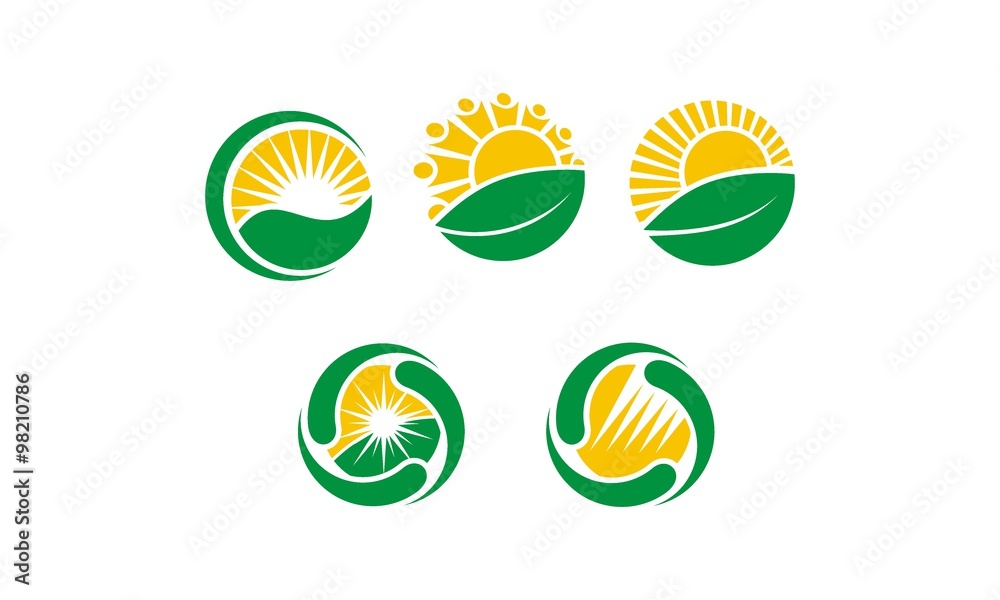Solar Green energy logo symbols icon Stock Vector | Adobe Stock