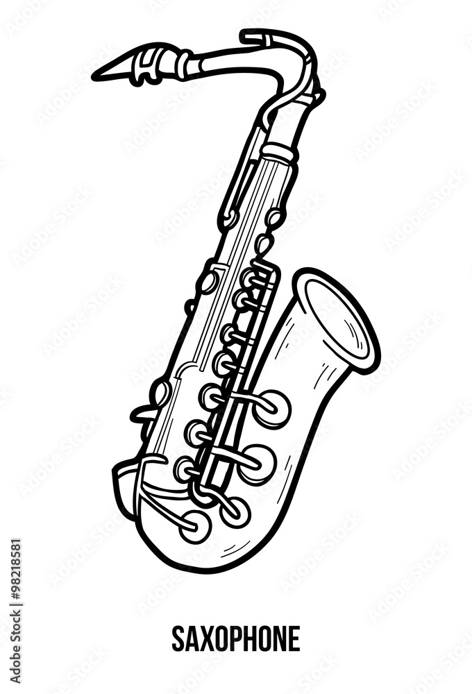 Saxophone Coloring Pages