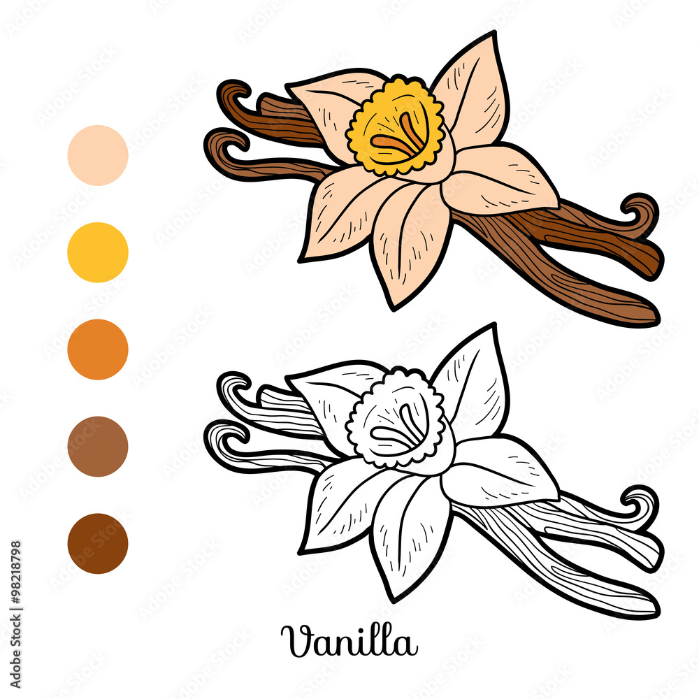 Coloring book for children: fruits and vegetables (vanilla) vector de ...