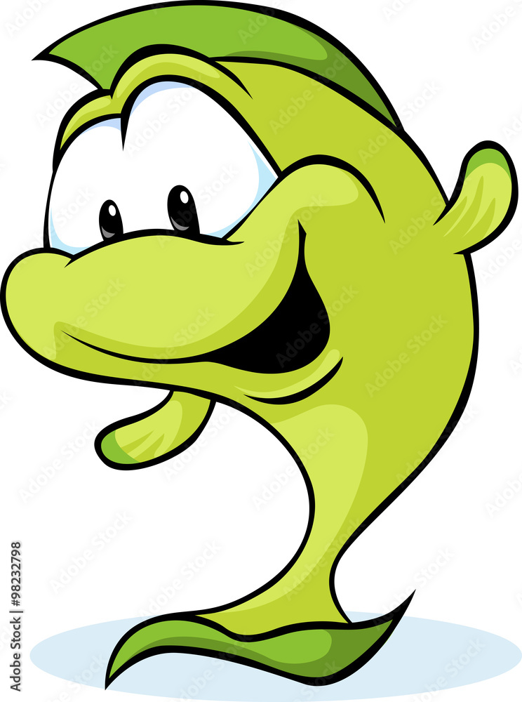 cute carp fish standing isolated on white - vector illustration Stock ...