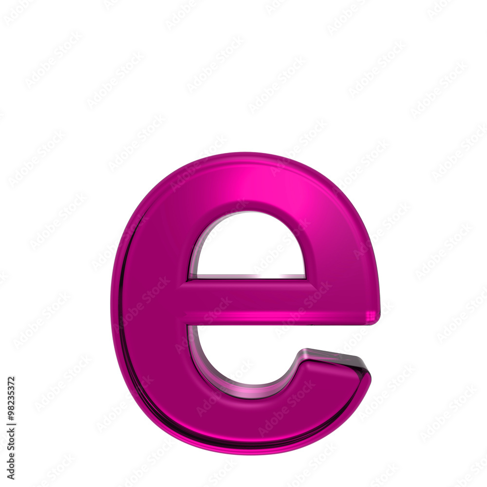 One lower case letter from pink alphabet set, isolated on white ...