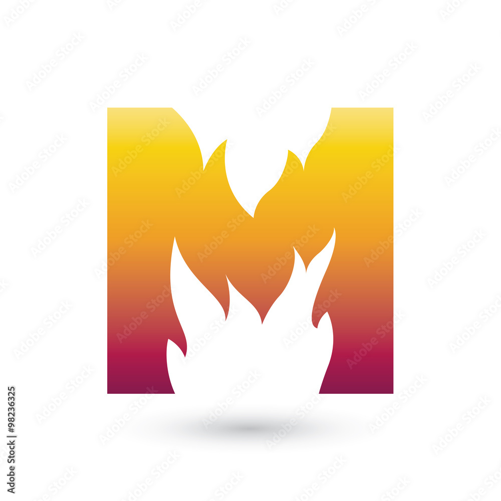 Letter M Fire Logo Stock Vector | Adobe Stock