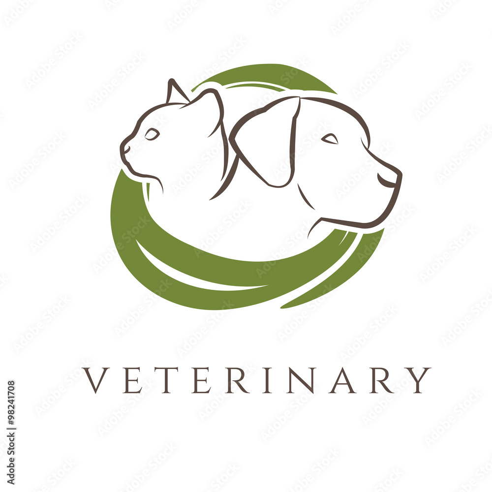 Logo template for veterinary clinic with cat and dog.Vector Stock ...