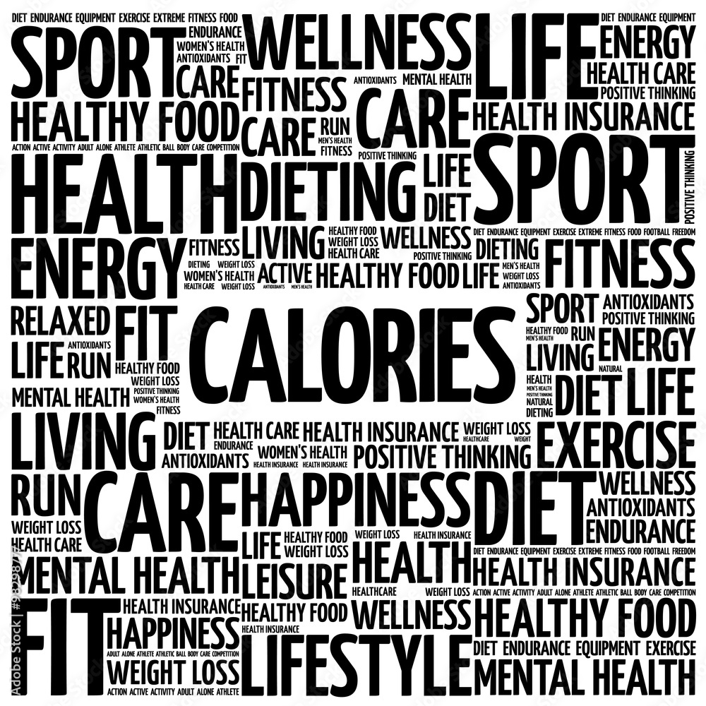 CALORIES word cloud background, health concept Stock Vector | Adobe Stock