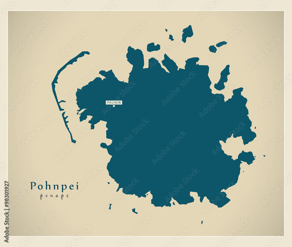 Modern Map - Pohnpei FM Stock Vector | Adobe Stock