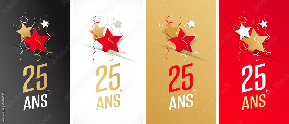 Anniversaire / 25 ans Stock Vector | Adobe Stock
