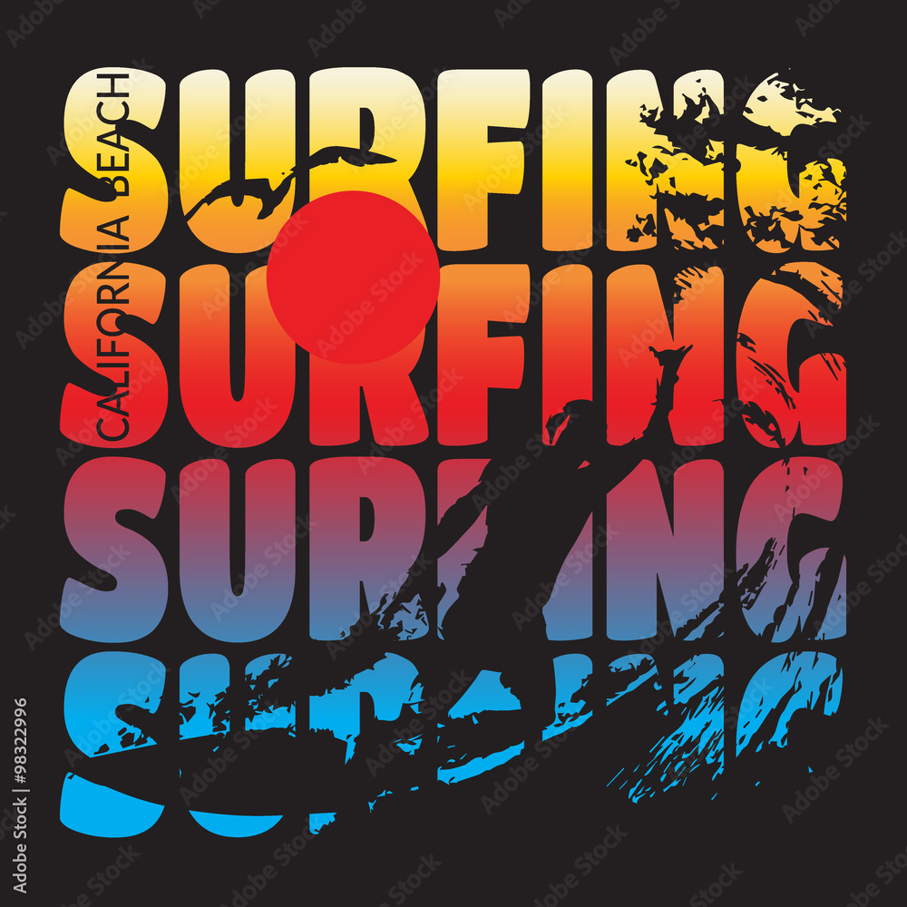 California beach Typography Graphics. T-shirt Printing Design for ...