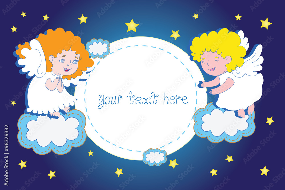 Baby Angel Background For Invitation