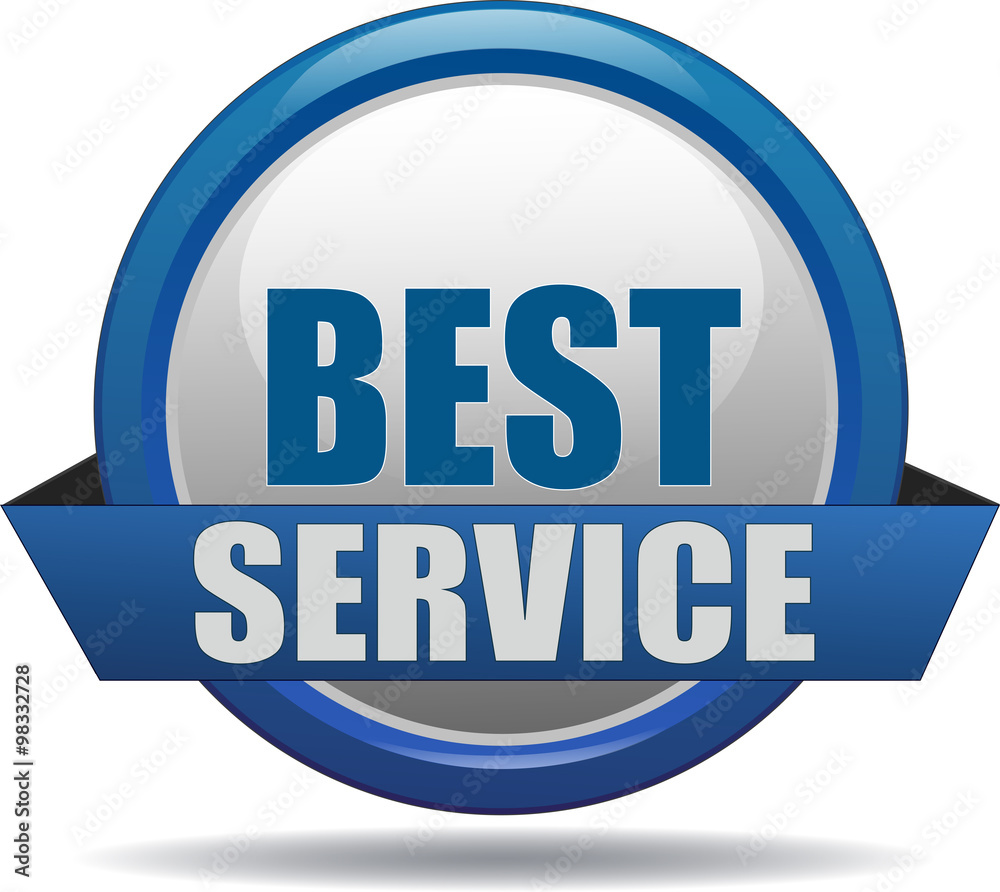BEST SERVICE / realistic modern glossy 3D eps vector sign / icon in ...