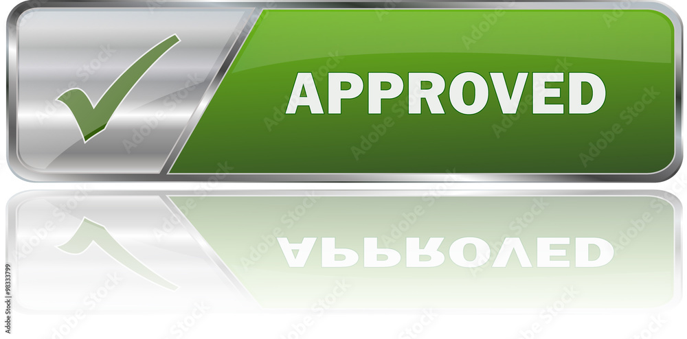 APPROVED / realistic modern glossy 3D vector eps banner in green with ...
