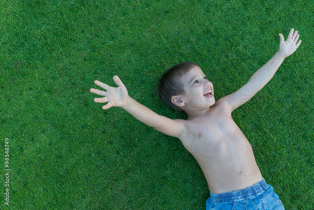 The best summer holiday vacation laying on perfect green grass Stock ...