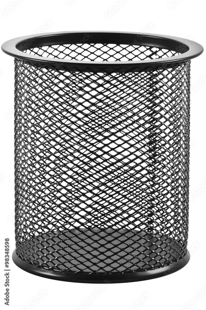 Empty trash bin on a white background Stock Photo | Adobe Stock