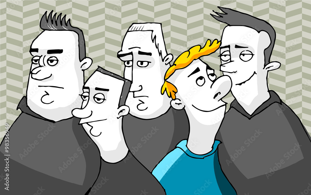 Independent thinking illustration, thinking by yourself vector drawing ...