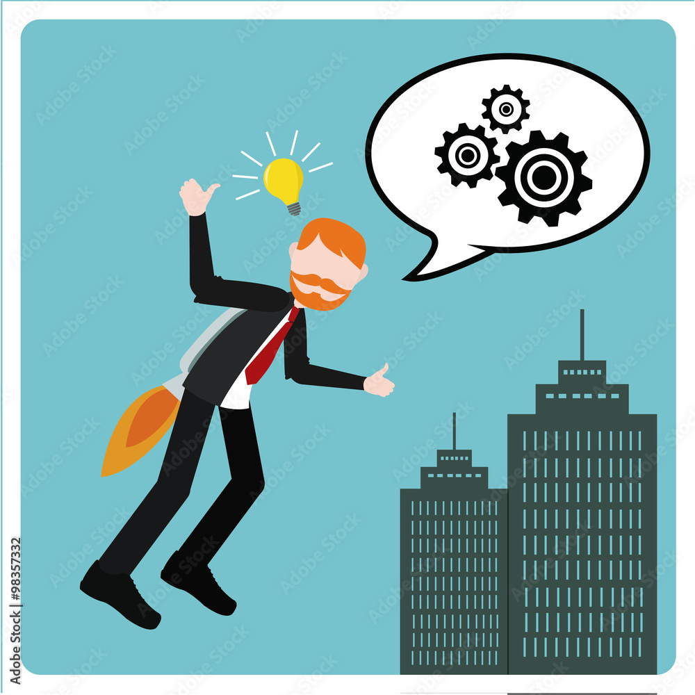 Entrepreneur illustration over color background Stock Vector | Adobe Stock