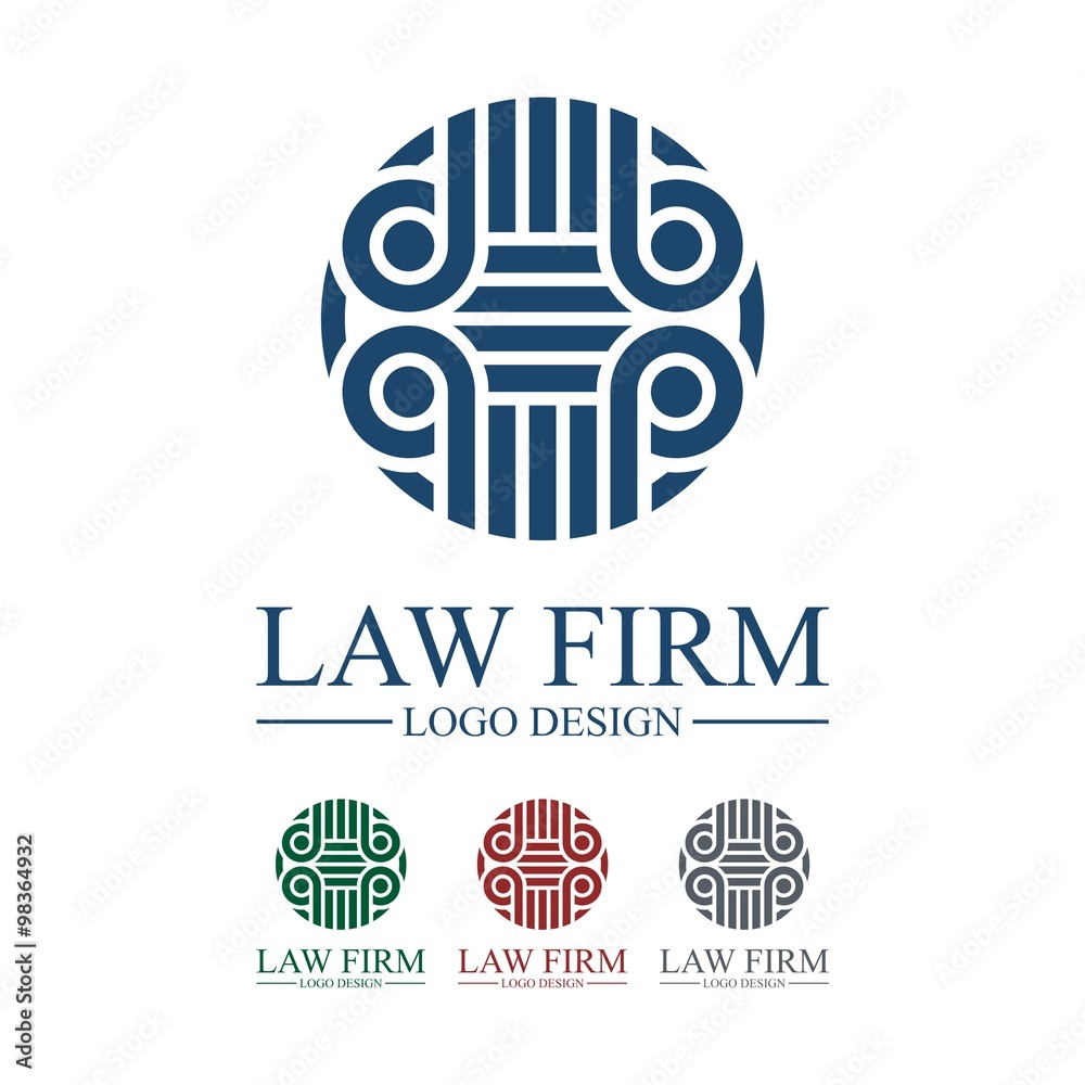 Law, Lawyer, Attorney, Pillar, Circle Design Logo Vector Stock Vector ...