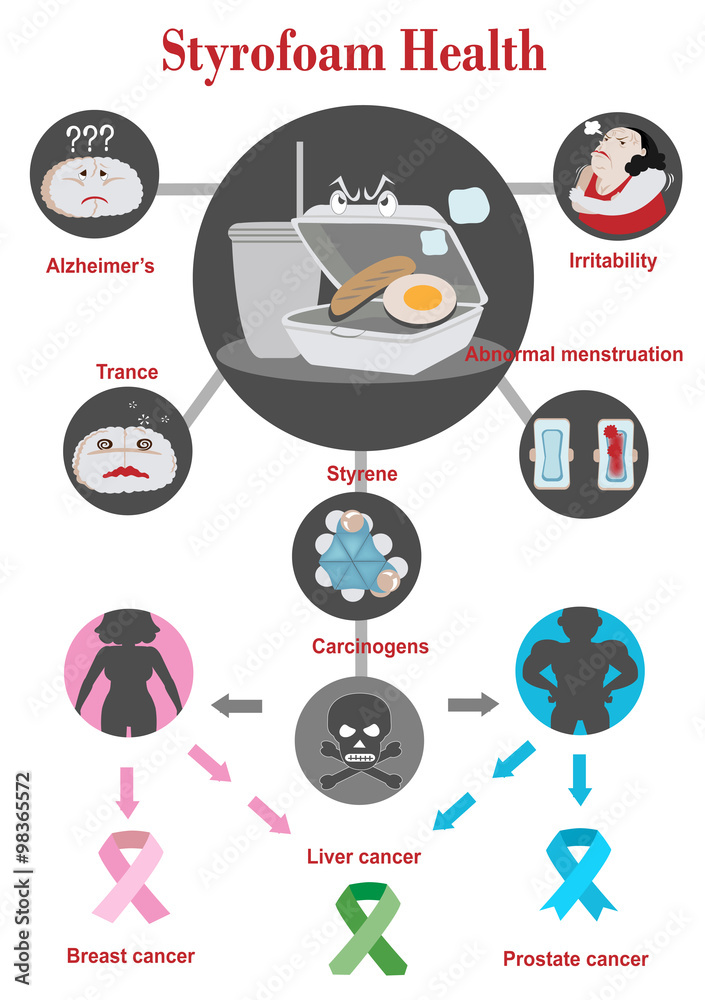 The health dangers of Styrofoam Info graphics Vector Illustration ...