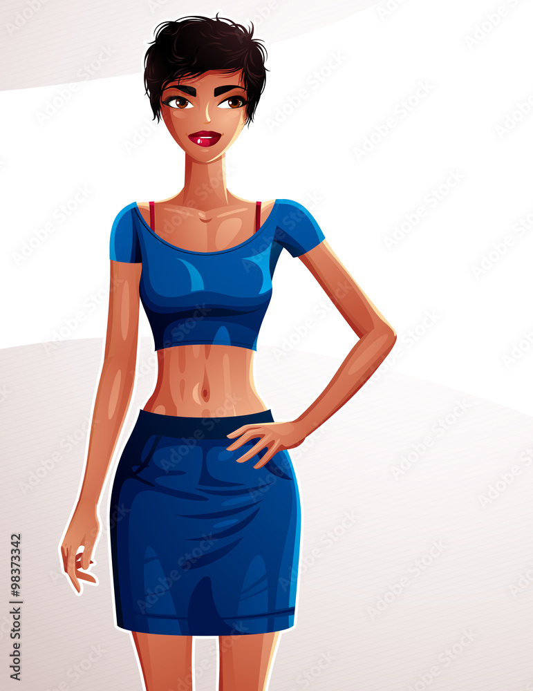 Beautiful coquette lady illustration, portrait of woman Stock Vector ...