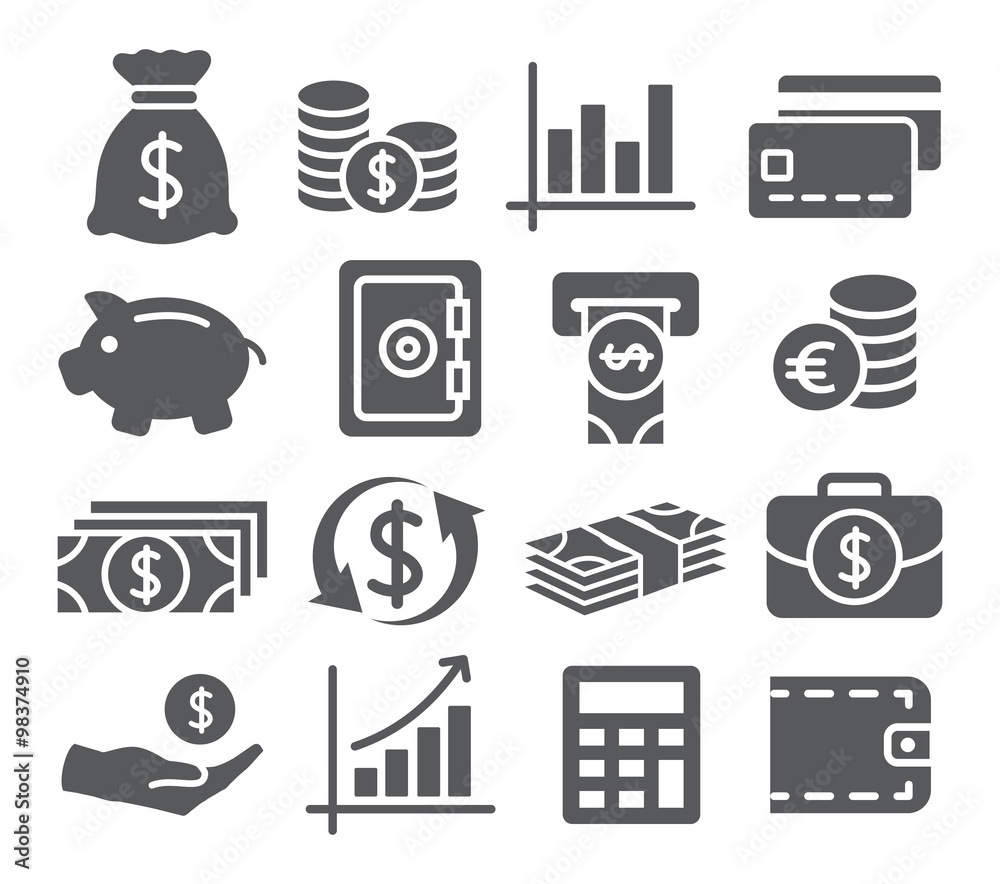 Money Icons Set Stock-Vektorgrafik | Adobe Stock