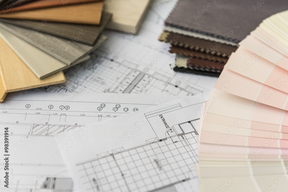 interior drawing with material color scheme Stock Photo | Adobe Stock