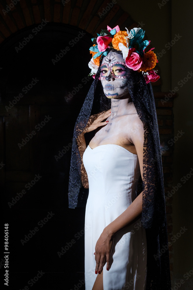 Woman dressed as La Calavera Catrina, Traditional Mexican female ...