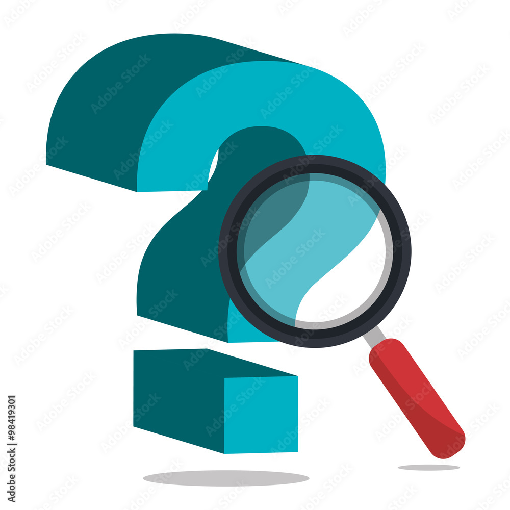 question mark with magnifyin glass Stock Vector | Adobe Stock