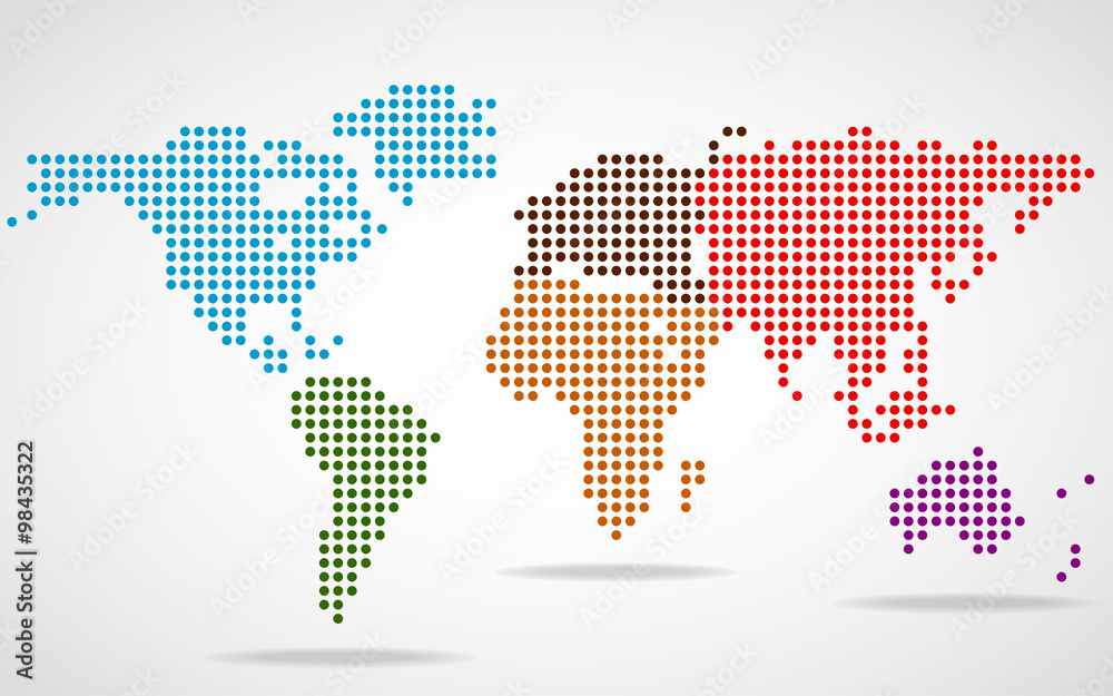 Abstract world map of round dots. Vector illustration. Eps 10 Stock ...