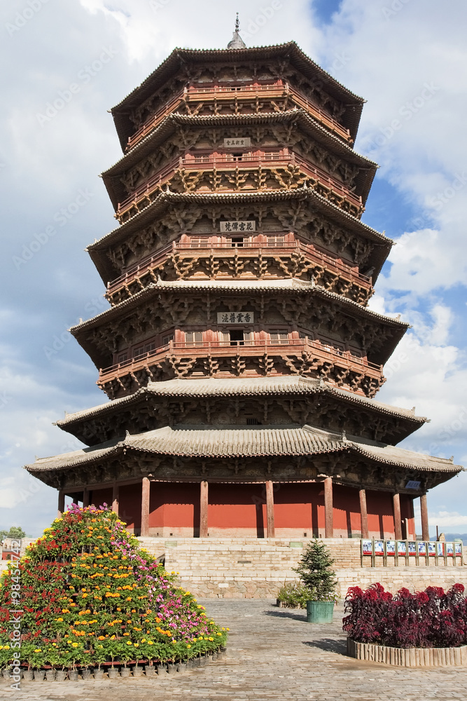 Pagoda Fogong Temple, Yingxian, oldest fully wooden pagoda in China ...