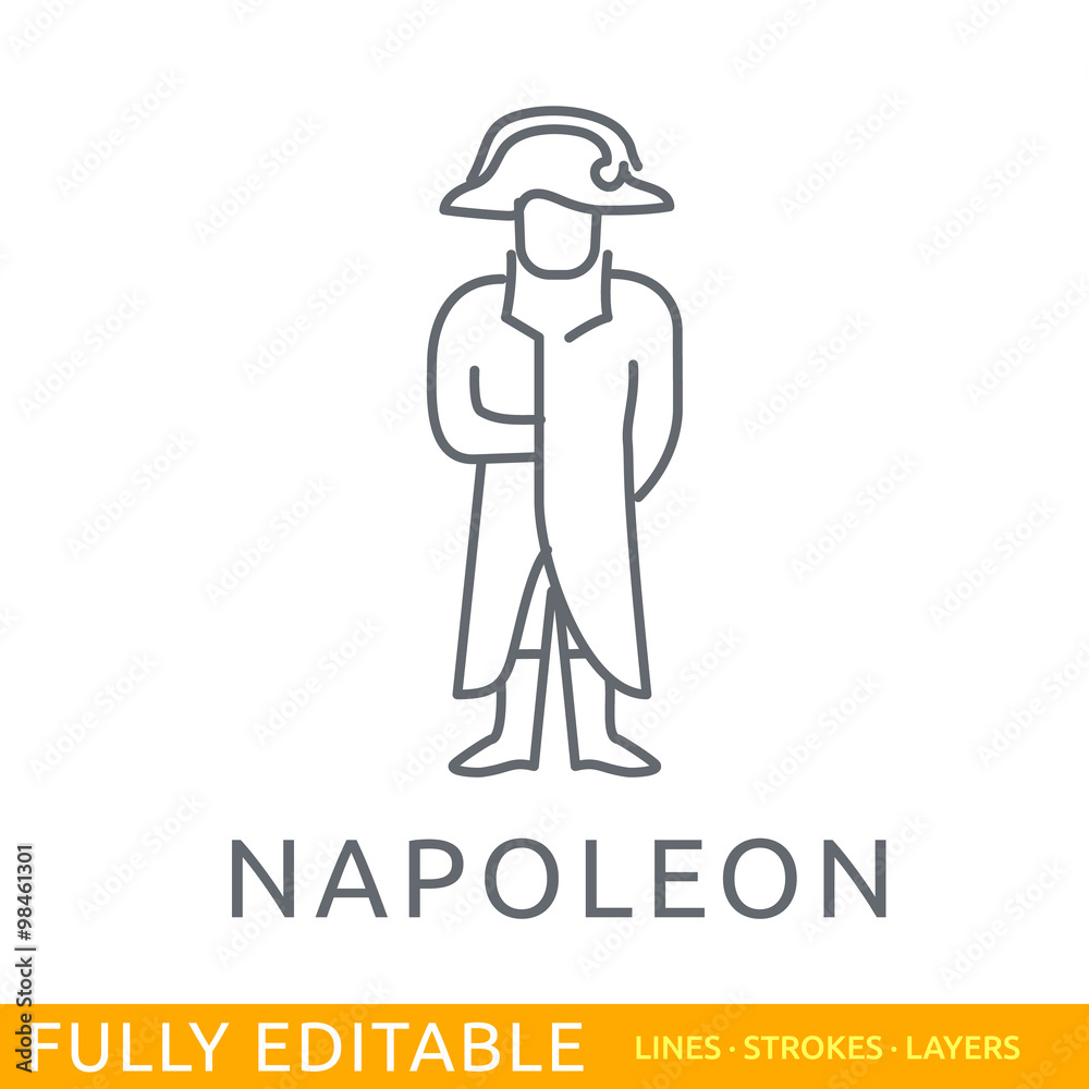 Napoleon. Template of logo. Line flat design of education logo. Modern ...