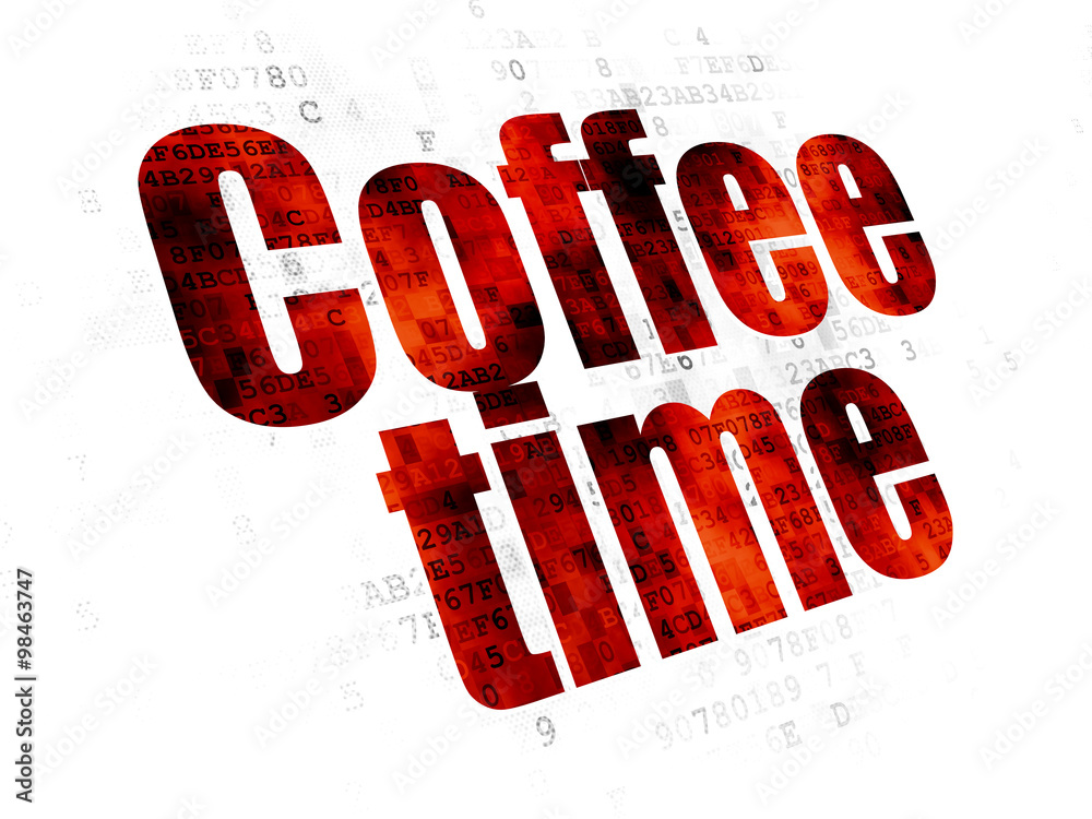 Timeline concept: Coffee Time on Digital background Stock Illustration ...