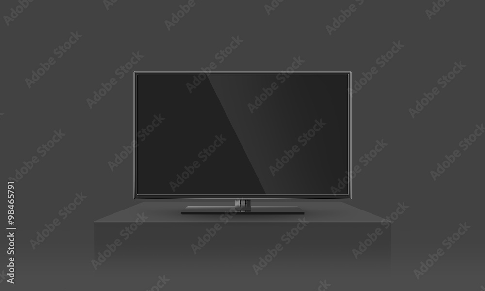 TV flat screen lcd, plasma realistic illustration, tv mock up. Black HD ...