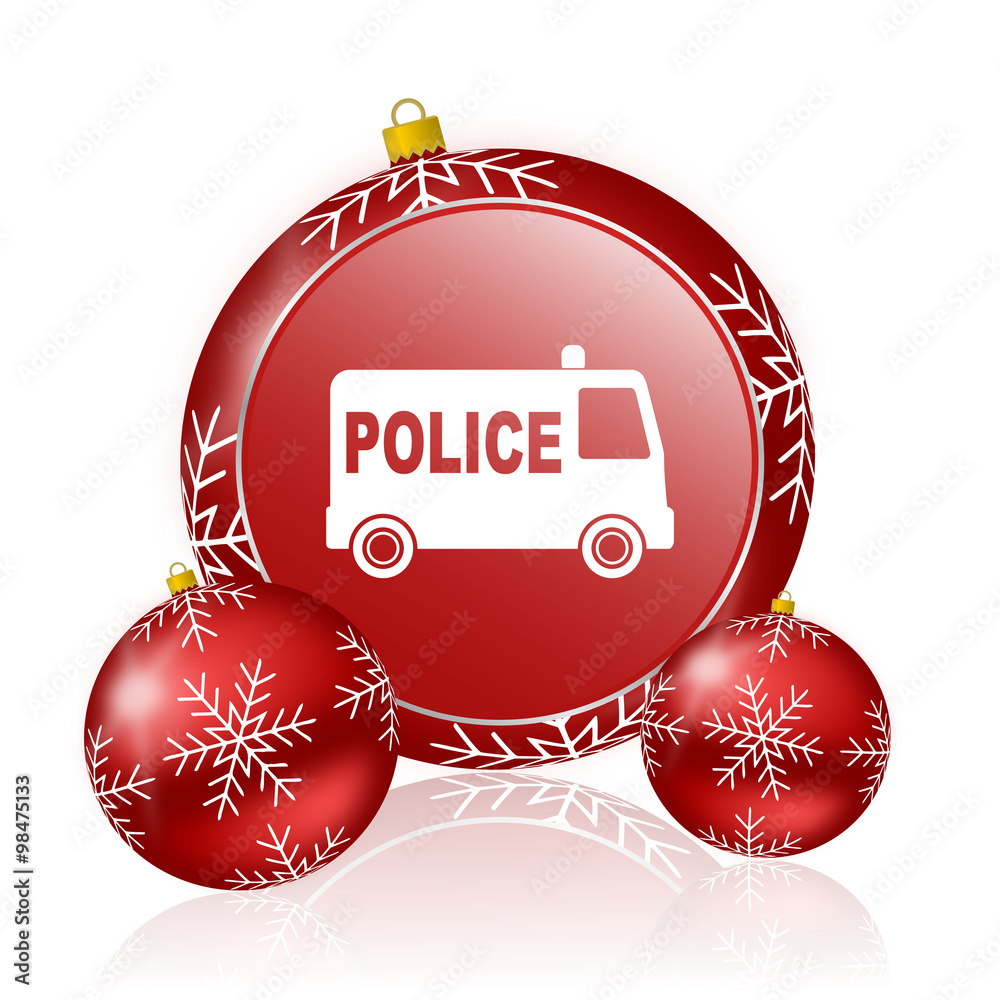 Illustrazione Stock police christmas icon | Adobe Stock